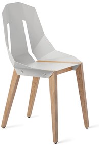 OnaDnes -20% Bílá hliníková židle Tabanda DIAGO s dubovou podnoží