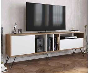 Designový TV stolek Baqia 180 cm ořech bílý