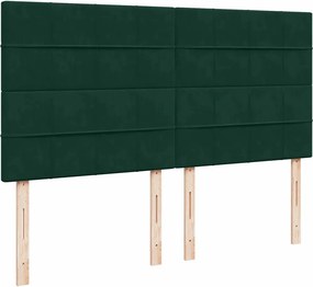 Box spring postel s matrací tmavě zelená 200x200 cm samet 3293305