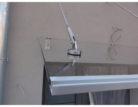 strisky-polymer.cz Skleněná stříška nad dveře s táhly 160 cm čiré sklo 10mm ESG