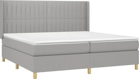 Box spring postel s matrací světle šedá 200 x 200 cm textil 3132177