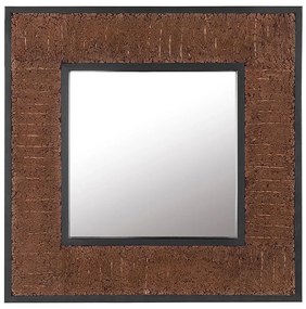 Nástěnné zrcadlo BOISE tmavé dřevo 60 x 60 cm Beliani