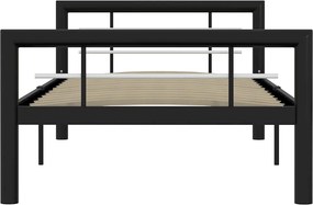 Rám postele černobílý kov 100 x 200 cm 284551