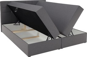 Boxspringová postel, 180x200, šedá látka, KAMILIA
