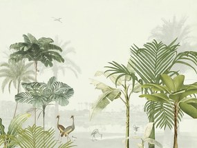 Vliesová obrazová tapeta Oáza, palmy, ptáci 317402, 371 x 280 cm, Oasis, Eijffinger