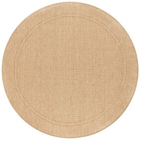 koberec kulatý TIMO 5979 SISAL venkovní rám tmavě béžová velikost kruh 150 cm | krásné koberce cz