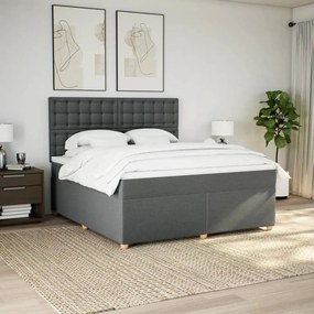 Box spring postel s matrací tmavě šedá 180x200 cm textil 3293674