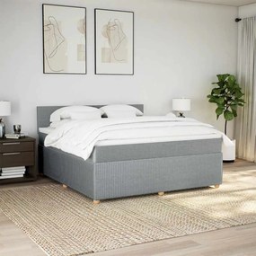 Box spring postel s matrací světle šedá 180 x 200 cm textil 3287535