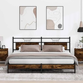 Kovový rám postele bez matrace kouřový dub 193 x 203 cm 3325111