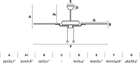 FARO YAKARTA 33711 47,6“ starožitná mosaz/tmavý dub/bělený dub Reverzní stropní ventilátor