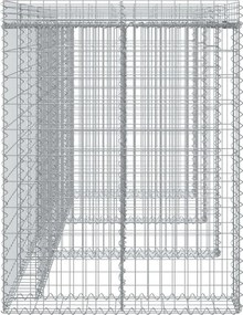 vidaXL Gabionová stěna na popelnice 270x91x120 cm pozinkované železo [151337]