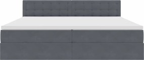 Postel s úložným prostorem s čelo Tmavě šedá 200 x 200 cm samet 3370900