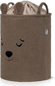 Sipo Premium Bouclé se šňůrkou Bear hnědá / Koš na hračky / 43 l