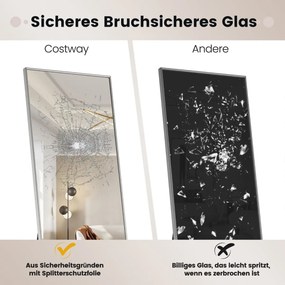 Costway Celoplošné zrcadlo Stojací zrcadlo 2 v 1 a nástěnné zrcadlo