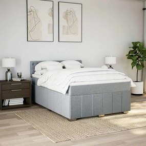 Box spring postel s matrací světle šedá 160 x 200 cm textil 3287126