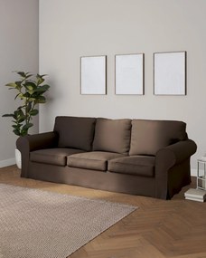 Potah na pohovku IKEA  Ektorp 3-místná, nerozkládací barva hnědá látka pletený vzor