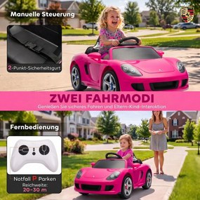 AIYAPLAY dětské elektrické auto Porsche Carrera GT, 10,8 V, růžové