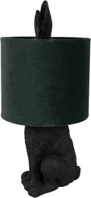 Černá stolní lampa králík s tmavě zeleným stínidlem Konijn – 20x43 cm
