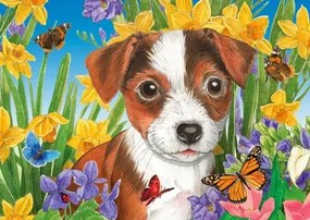 ENJOY Puzzle Štěňátko v zahradě / 1000 dílků / od 14 let
