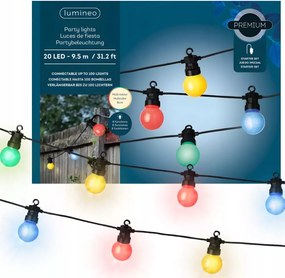Světelná zahradní Girlanda Led Žárovky multicolor 20 Led 9,5 m