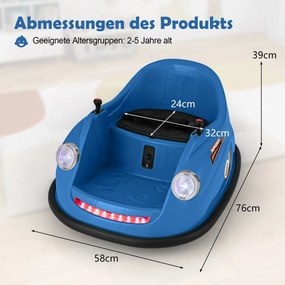 Costway Dětské elektrické autíčko 12 V s ovladačem, LED a hudbou, růžové