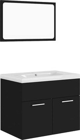 Set koupelnového nábytku černý dřevotříska 3070866