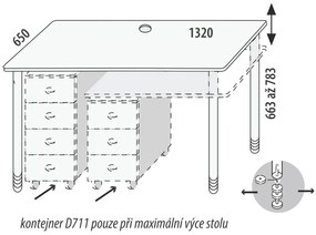 Psací stůl Maxi Domestav D728 Materiál: Buk cink, Povrchová úprava: Olej