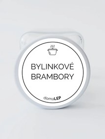 Samolepka na kořenky BYLINKOVÉ BRAMBORY bílá 5 cm základní písmo