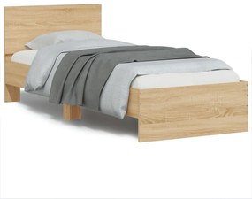 vidaXL Rám postele s čelem dub sonoma 90 x 200 cm kompozitní dřevo
