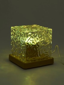Sinsay - RGB LED dekorativní stolní lampa ve tvaru kostky s efektem tekoucí vody - clear