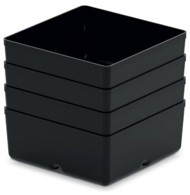 Sada úložných boxů 4 ks UNITEX 11 x 11 x 11,2 cm černá