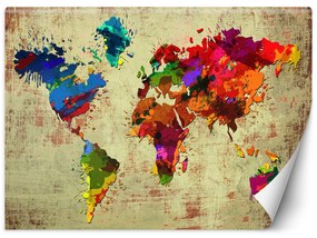 Gario Fototapeta Akvarelová mapa světa Materiál: Vliesová, Rozměry: 200 x 140 cm