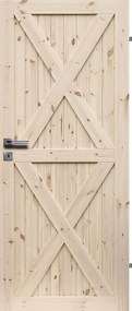 Loft Interiérové dveře 60 P, 646 × 1985 mm, masivní dřevo, pravé, borovice, plné