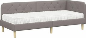Rohový rám postele Taupe 80 x 200 cm textil 3394106