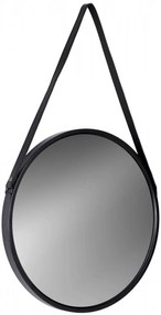 Závěsné kulaté zrcadlo Fanti 50 cm černé