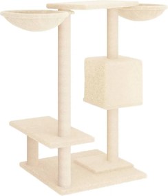Škrabadlo pro kočky se škrabacími sloupky krémové 82 cm 171759
