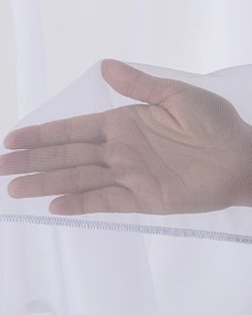 Záclona na jednotlivých hačcích flex barva bílá látka poloprůhledná