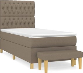 Box spring postel s matrací taupe 90x200 cm textil 3137369