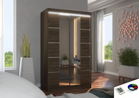 Posuvná skříň se zrcadlem a LED osvětlením GENUA 120