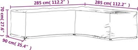 vidaXL Plachty na zahradní nábytek tvar L 2 ks 16 oček 285x285x70 cm [3155373]