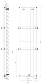 Sapho - Koupelnový radiátor COLONNA 910W/230V 45x180 cm bílá