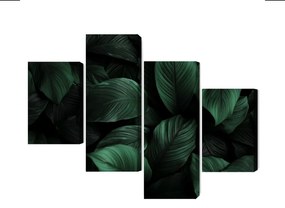 Vícedílný obraz Zelené Listy Na Makro Stupnici Nedostatek Nedostatek Plátno Canvas 240x150