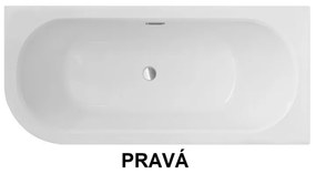 BESCO Asymetrická vana AVITA SLIM+ Nožičky k vaně - Bez nožiček, Rozměr vany - 160 × 75 cm, Způsob provedení - Pravé VANAVIT16SLIMPP