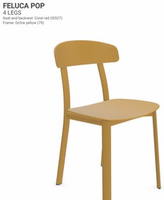 Židle Feluca Pop Barva kovové konstrukce: Ochre yellow 79, Barva sedáku a opěradla z recyklovaného plastu: Ochre yellow IS529