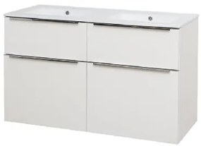 Mereo Mailo - Skříňka s dvojumyvadlem 1210x720x476 mm, 4 zásuvky, bílá CN513