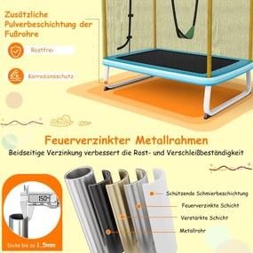 Costway Obdélníková trampolína 3-in-1 pro děti trampolína pro volný čas se sítí