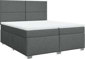Box spring postel s matrací tmavě šedá 200x200 cm textil 3290589