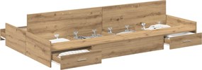 Rám postele s úložným prostorem Artisanový dub 120 x 190 cm 3335332