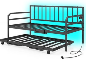 Costway Jednorozměrná válenda s LED světly a nabíjecí