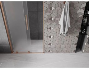 Mexen Velar L, posuvné sprchové dveře do otvoru 100 cm, 8mm sklo námraza, měděná matná, 871-100-003-31-65